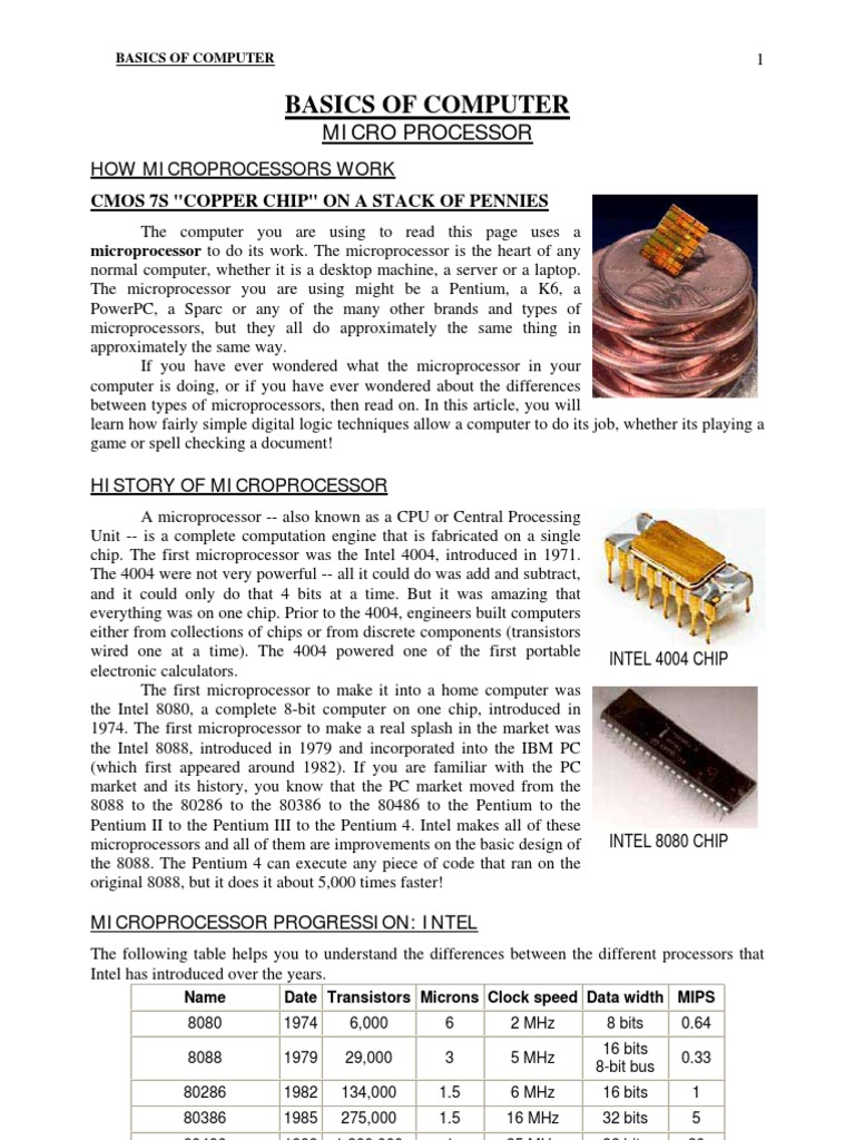 Basics of Computer | PDF | Dynamic Random Access Memory | Central ...