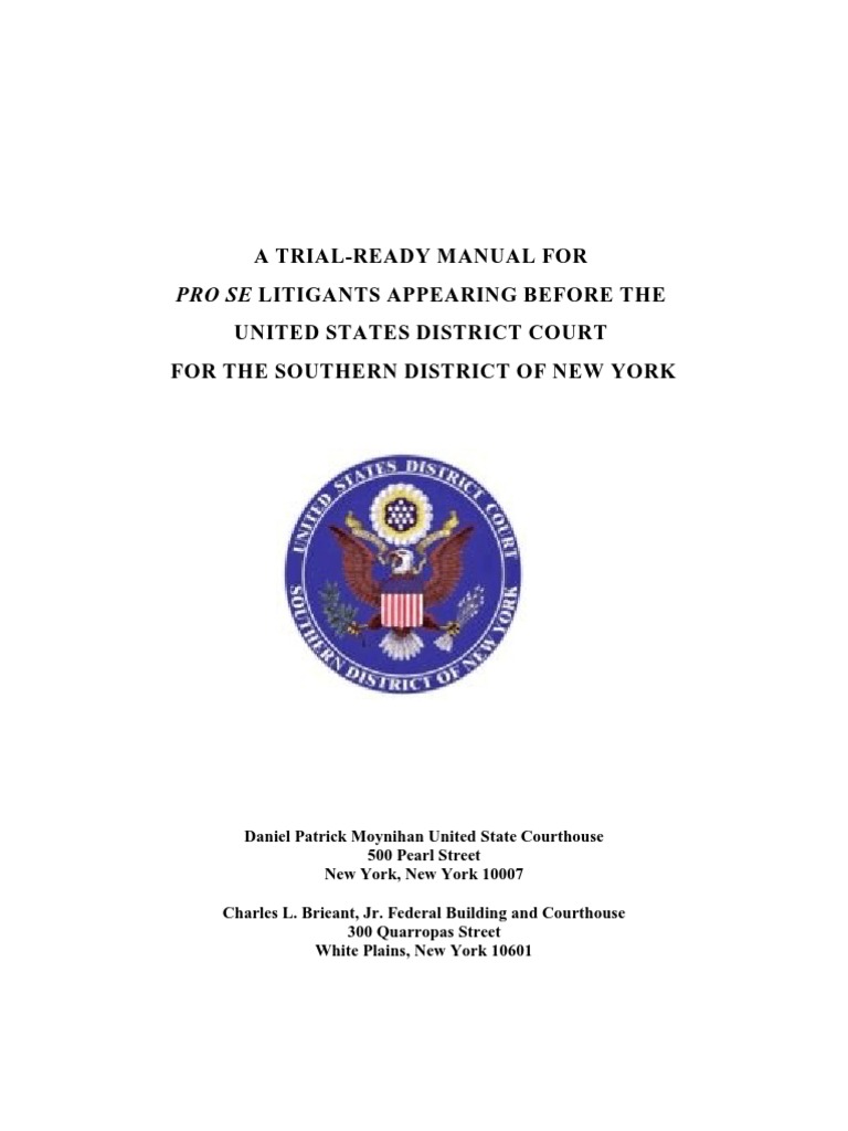 Trial Ready Manual For Pro Se Litigants | PDF | Pro Se Legal ...