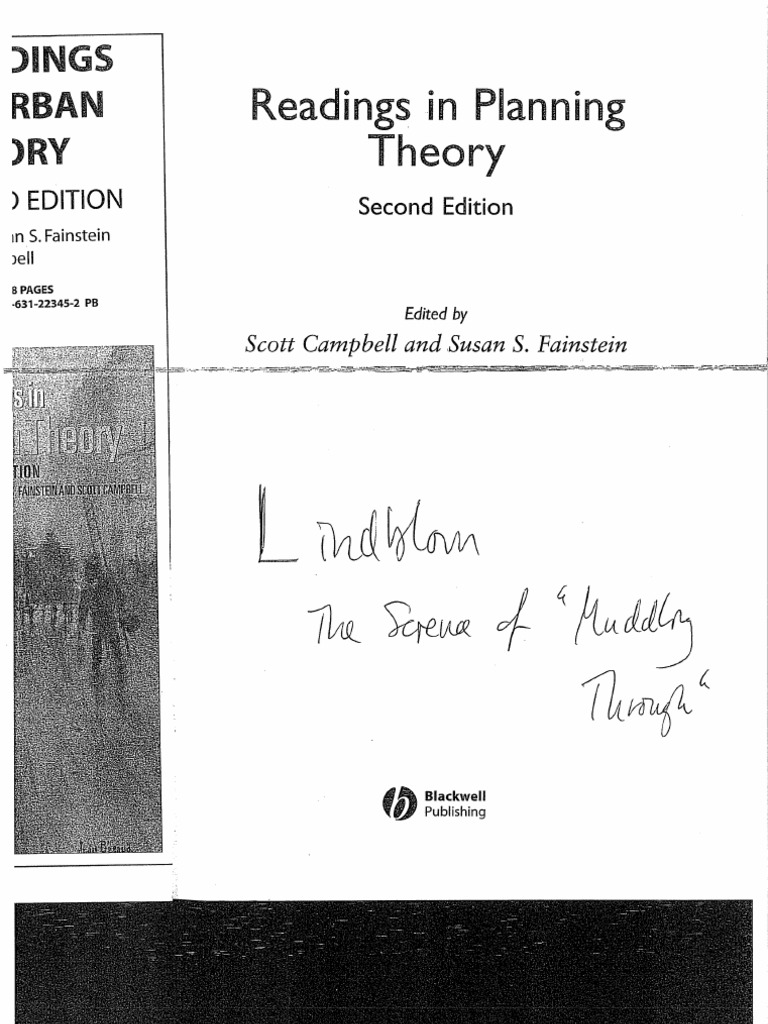 Charles E. Lindblom, 1959, The Science of 'Muddling Through', Readings ...
