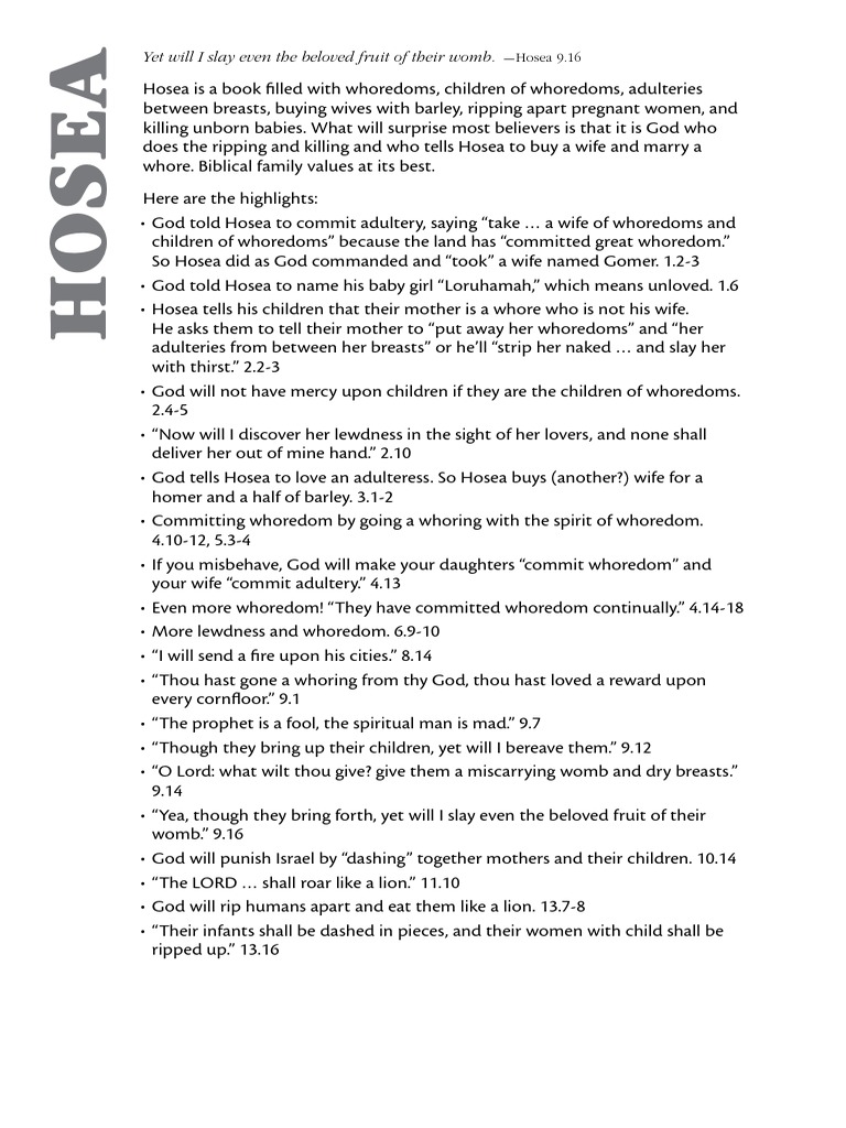 Click To Enlarge (The Skeptic's Annotated Bible, Hosea) | PDF | Hosea | Hebrew Bible