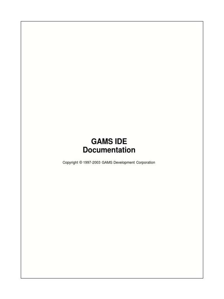 Gams Ide | PDF | Menu (Computing) | Text File