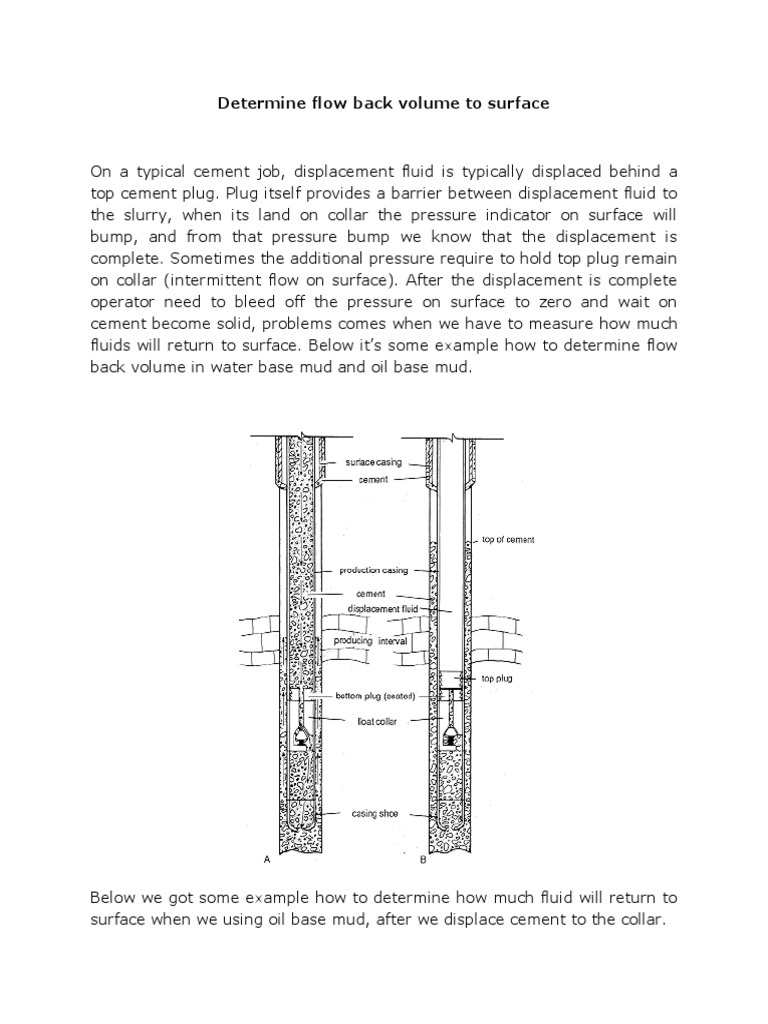 Estimating Flow Back Volume Post-Cementing | PDF | Fluid Dynamics ...