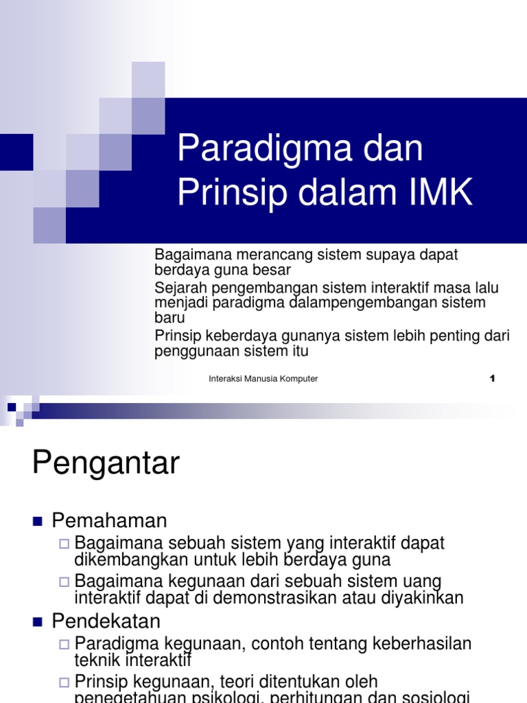 Paradigma Dan Prinsip Dalam IMK | PDF | Teknologi & Rekayasa