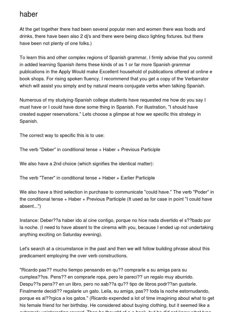 How To Use The Spanish Verb Haber As An Impersonal Verb.20121018.102634 ...