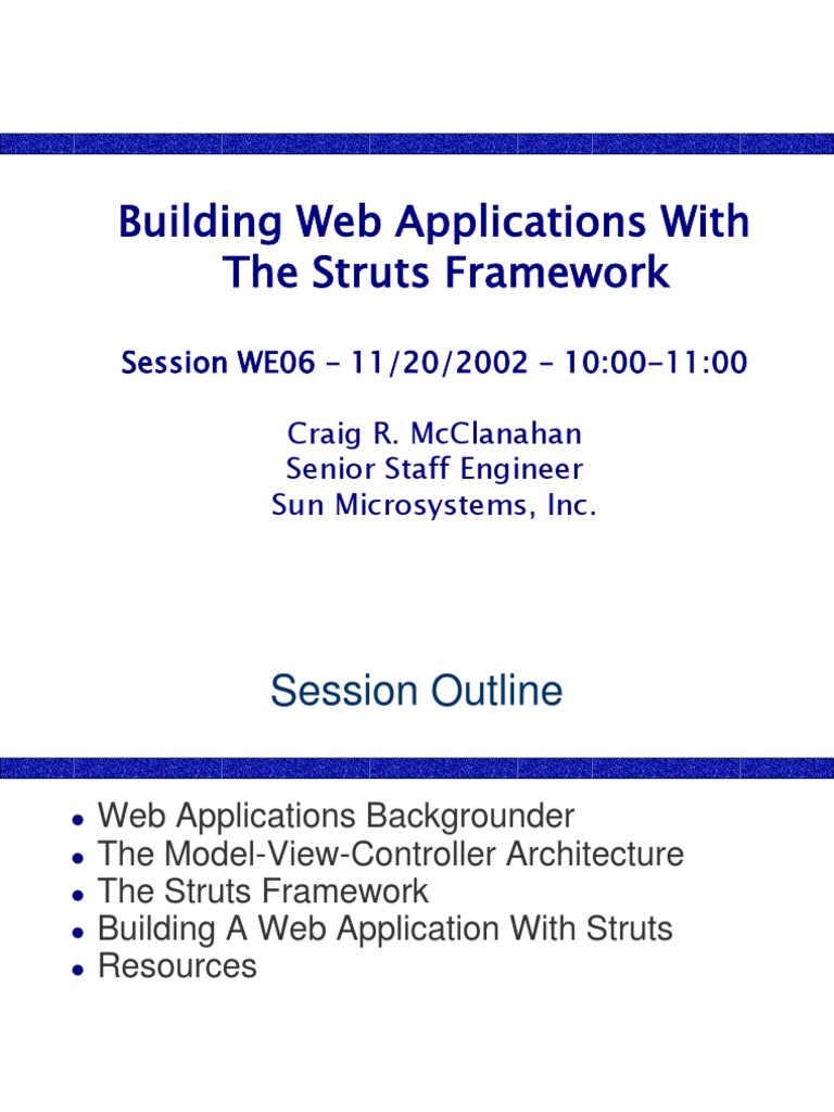 Building Web Applications With The Struts Framework | PDF | Web Application | Java Server Pages