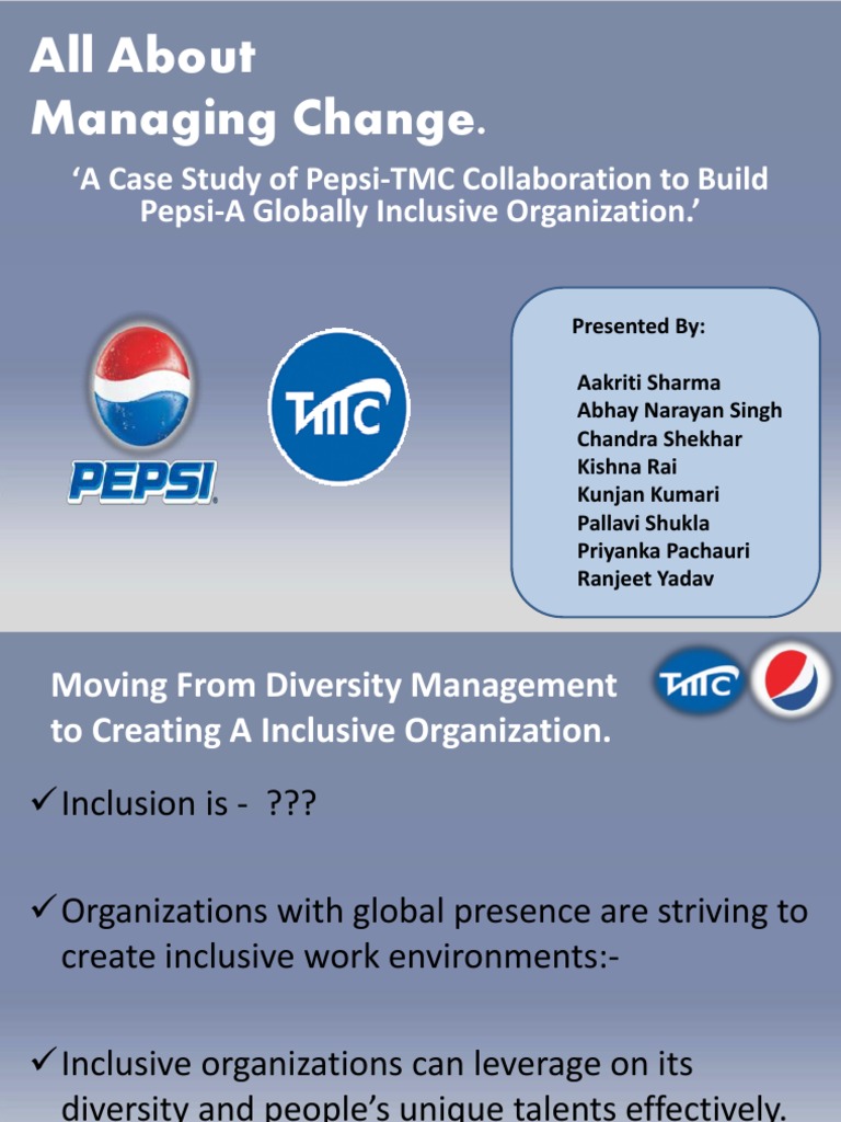 PepsiCo's Inclusive Change Management | PDF | Inclusion (Education ...