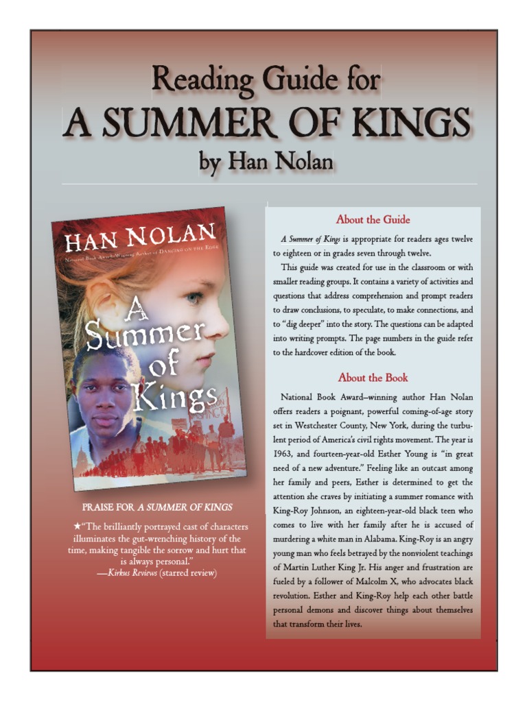 A Summer of Kings Reading Guide | PDF | Malcolm X | Mahatma Gandhi