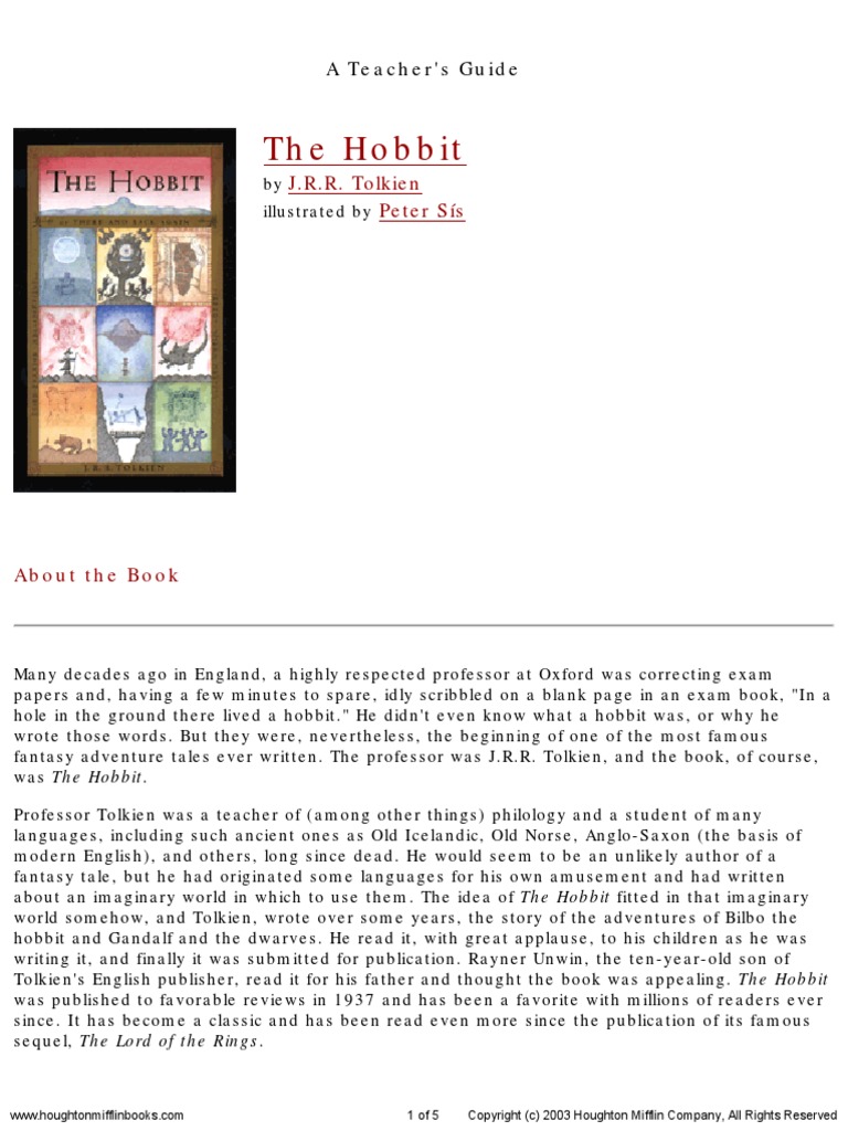 The Hobbit Discussion Guide | PDF | The Hobbit | Bilbo Baggins