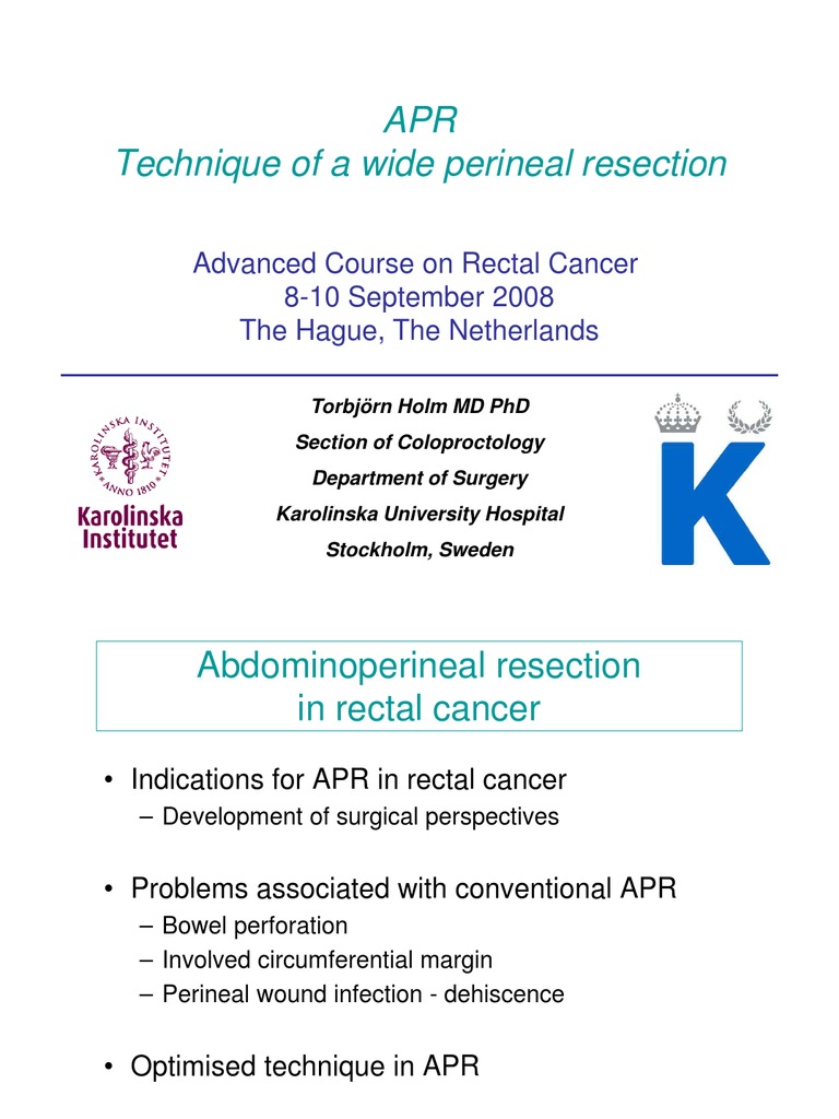 APR Technique of A Wide Perineal Resection | PDF | Colorectal Cancer ...