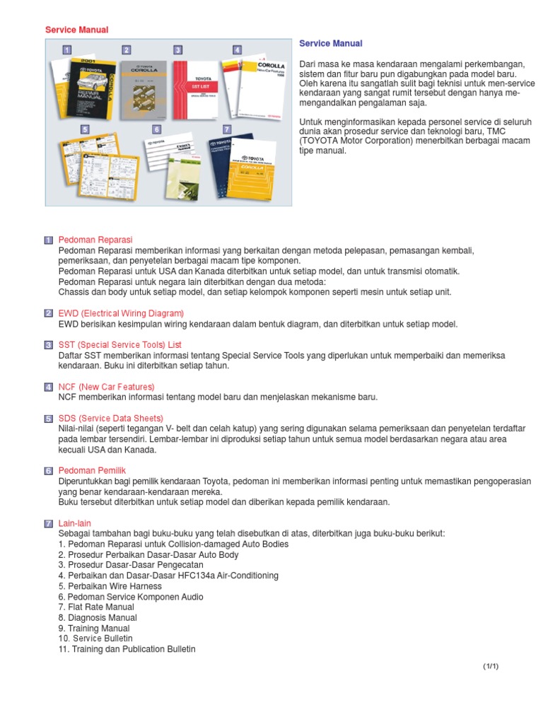 Manual Servis Kendaraan Toyota | PDF