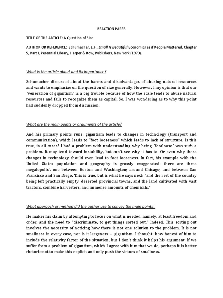 Reaction Paper | Download Free PDF | Argument