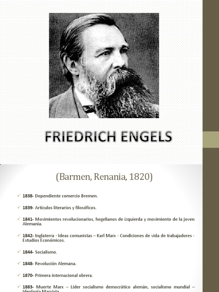 Biografía y aportes de Friedrich Engels | PDF | Karl Marx | Materialismo