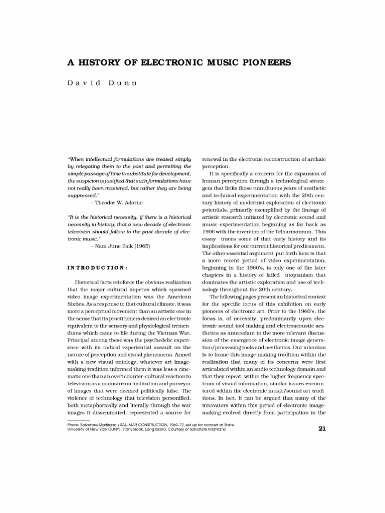 A History of Electronic Music Pioneers | PDF | Electronic Music ...
