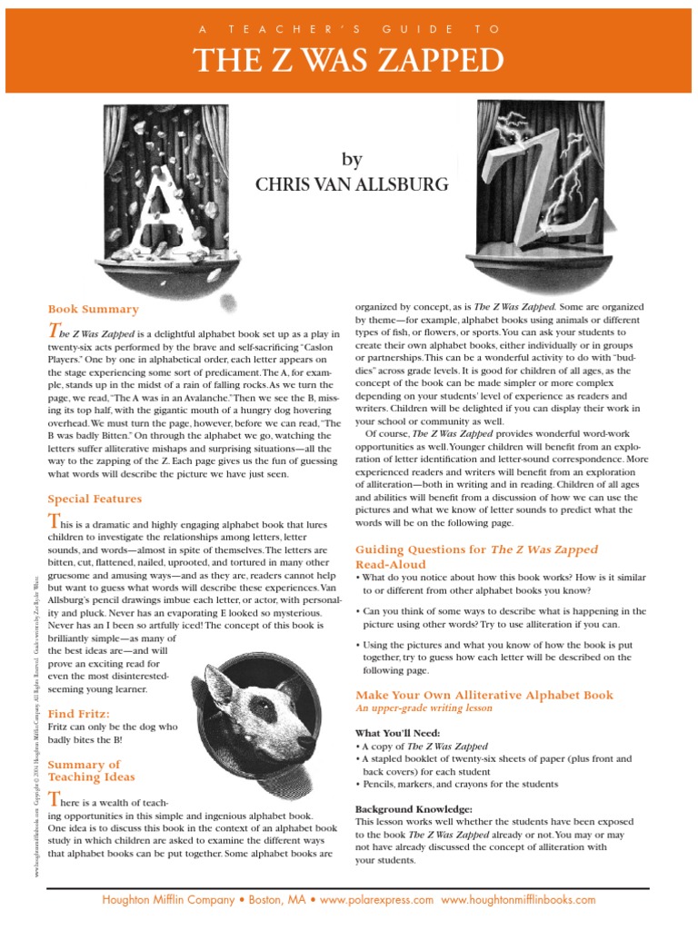 The Z Was Zapped Teacher Guide | PDF | Orthography | Linguistics