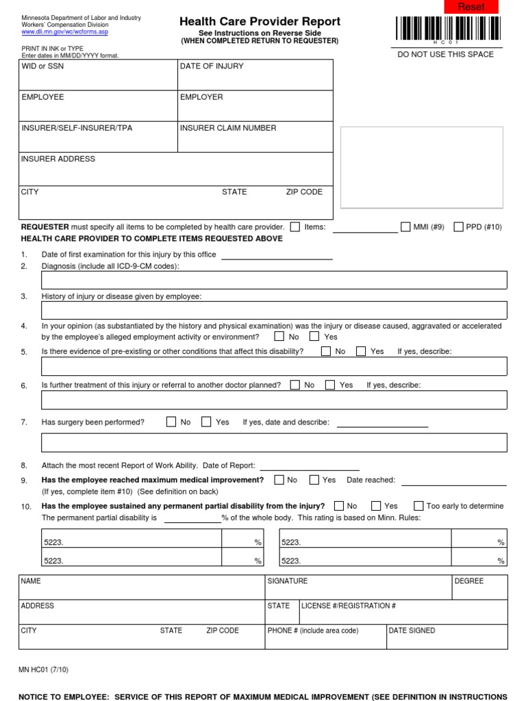 Health Care Provider Report | PDF | Health Professional | Self Insurance