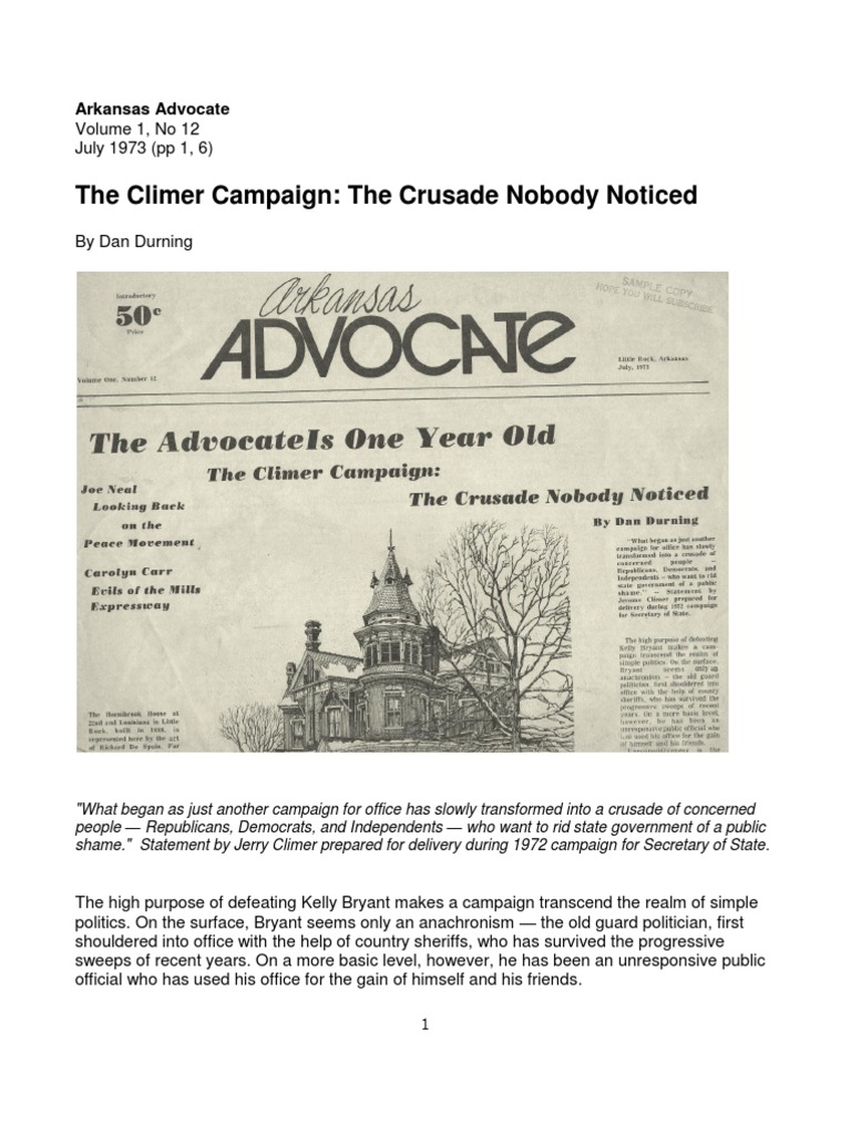 The Climer Campaign: The Crusade Nobody Noticed | PDF | Richard Nixon ...