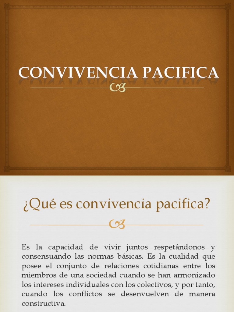 Convivencia Pacifica Pdf Comunidad Certeza