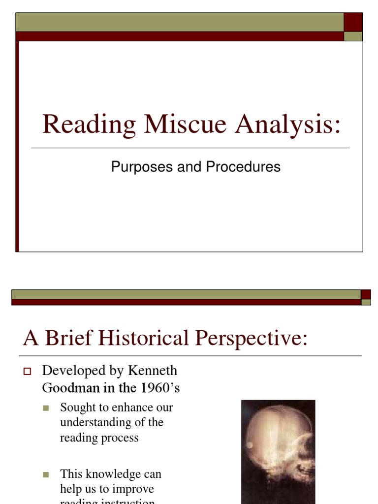 Reading Miscue Analysis | PDF | Reading Comprehension | Educational ...