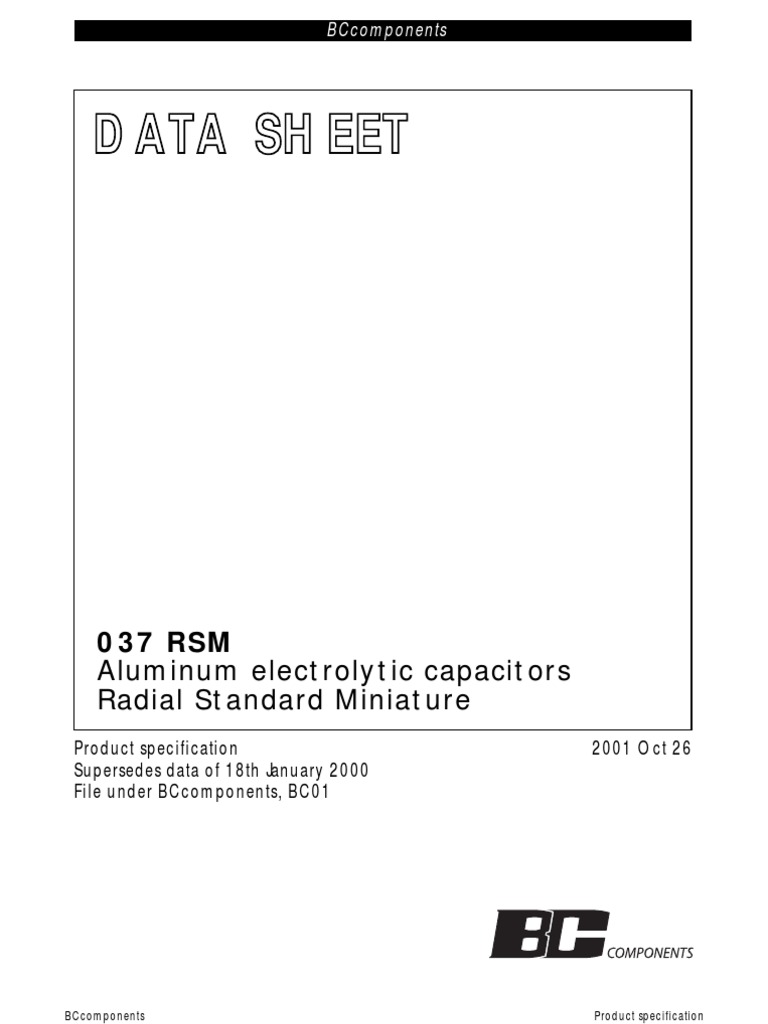 Capacitor Data Sheet | PDF