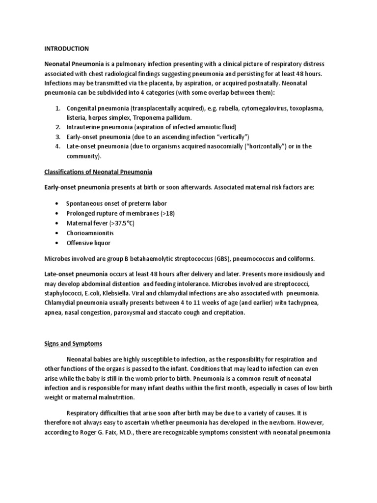 Neonatal Pneumonia (Intro) | Pneumonia | Public Health