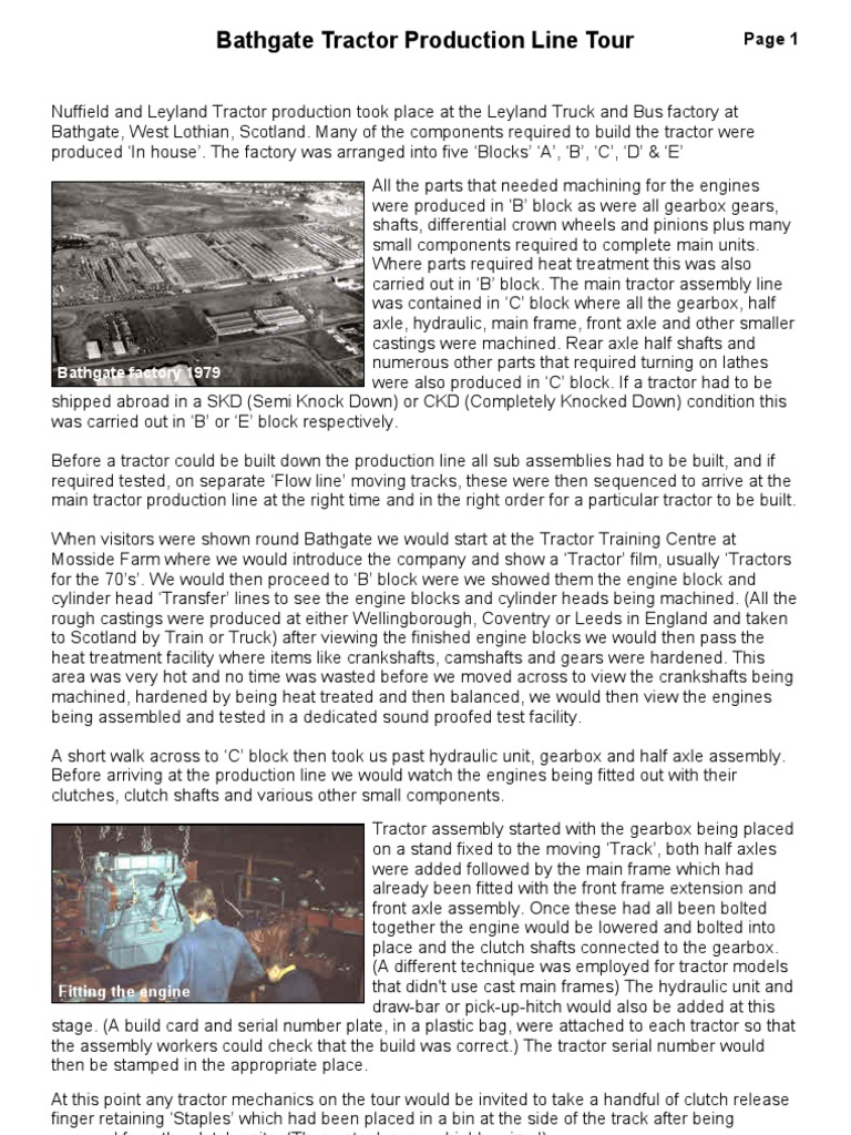 Tractor Production Line Tour | PDF