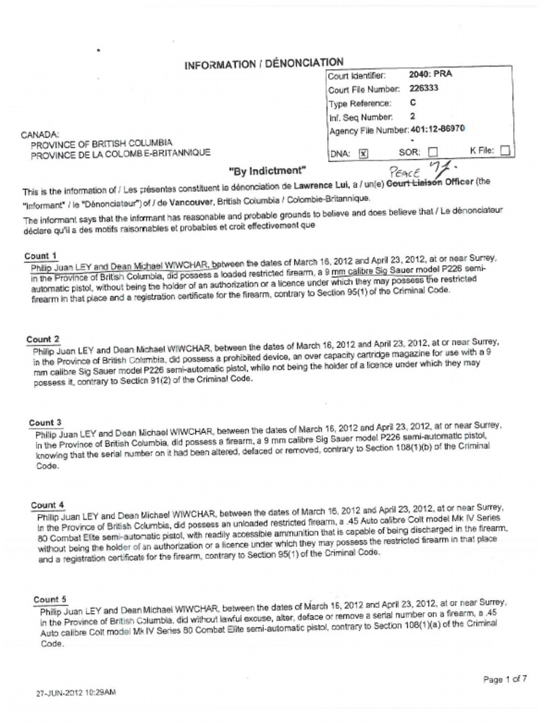 Wiwchar, Ley and Hyslop Indictment | PDF