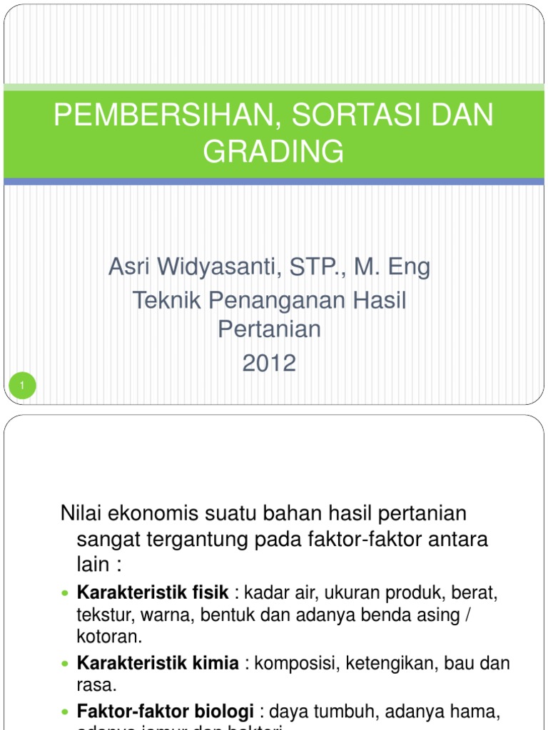 Proses Pembersihan dan Sortasi Pangan | PDF | Bisnis