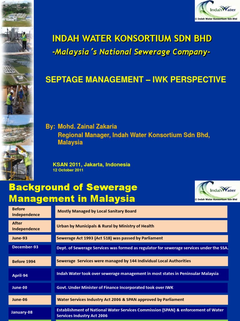 SEPTAGE MANAGEMENT - Indah Water Konsortium (IWK) PERSPECTIVE | PDF ...