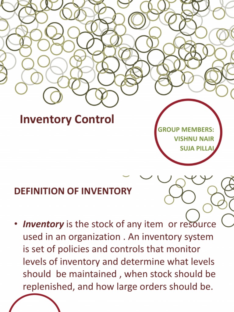 Inventory Control | Inventory | Production And Manufacturing