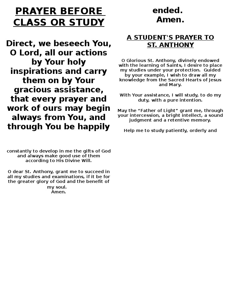 Prayer Before Study | PDF