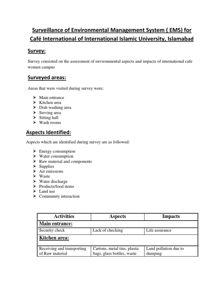 Environmental Management Plan | Hygiene | Waste
