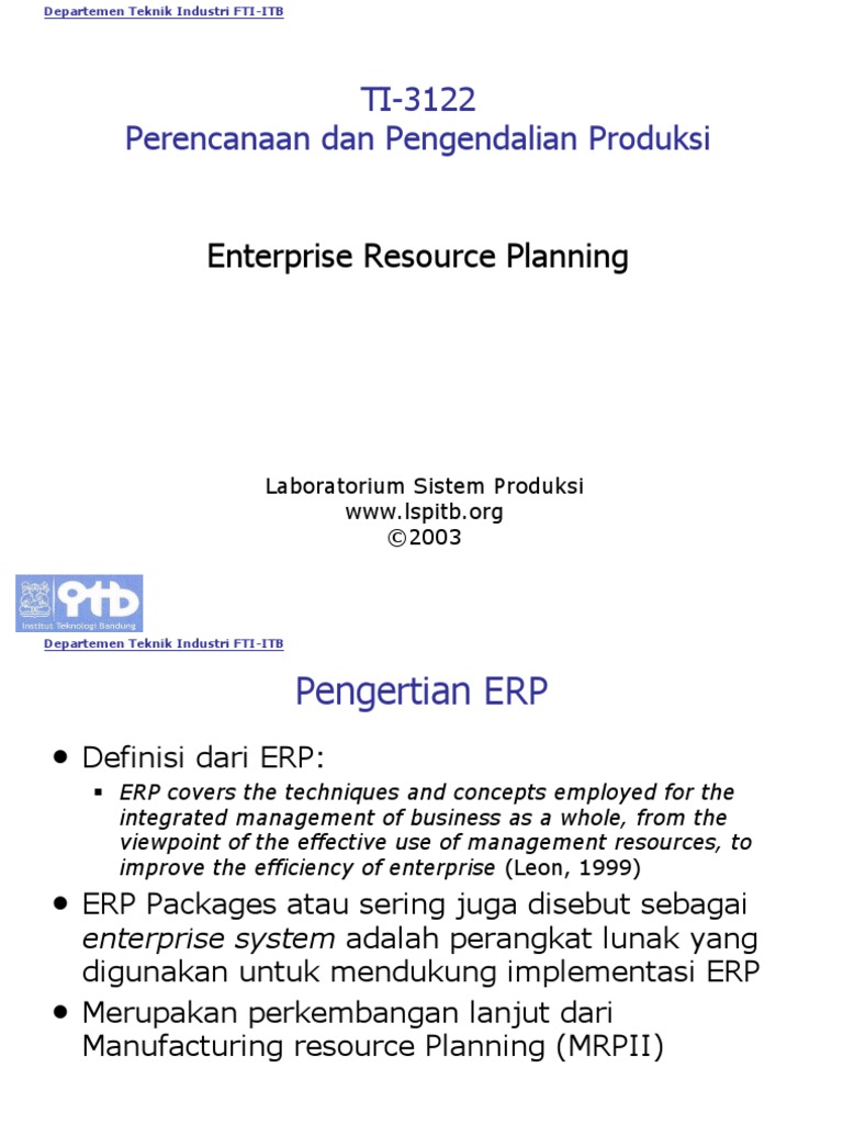 ERP (Enterprise Resource Planning) | PDF | Enterprise Resource Planning ...