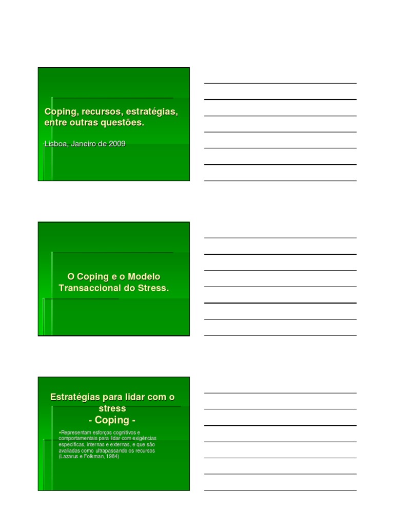 Estratégias de Coping | PDF | Emoções | Estresse (Biologia)