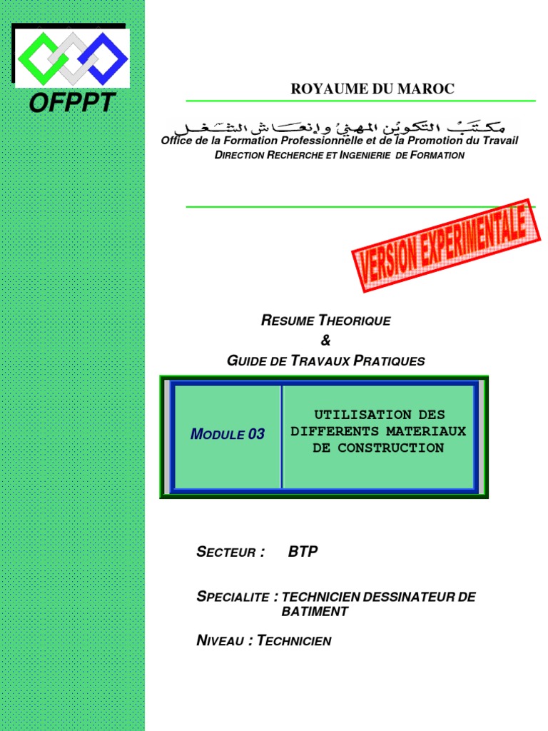M03 Utilisation Des Différents Matériaux de construction-BTP | PDF ...