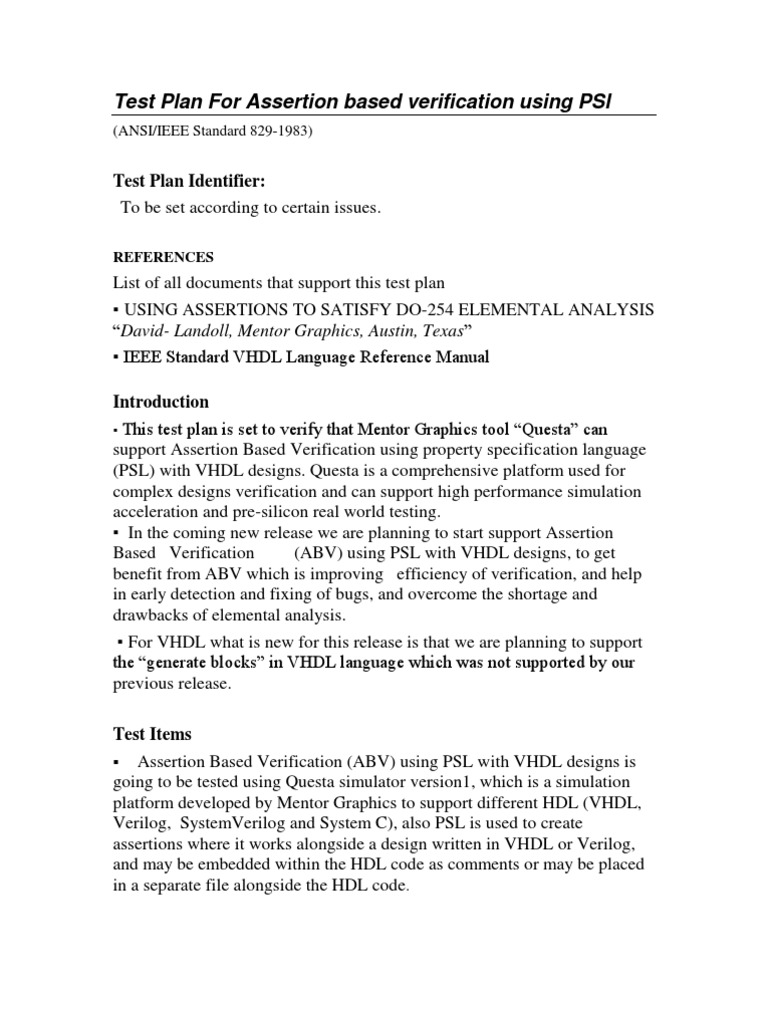 Qa Test Plans | PDF | Vhdl | Control Flow