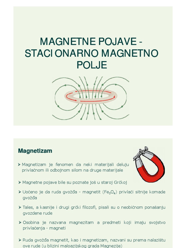05 Magnetne Pojave - Stacionarno Magnetno Polje | PDF