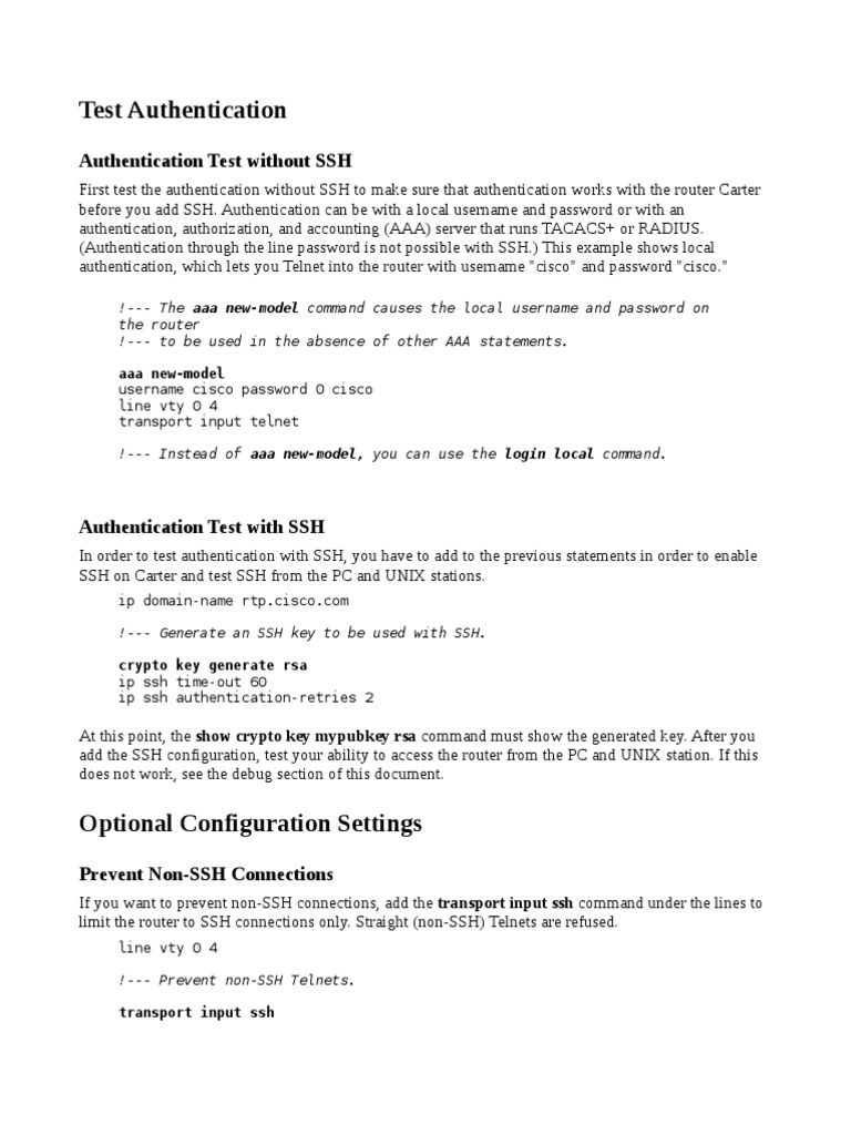 Network Plumbing: Configuring Secure Shell On Routers and Switches ...