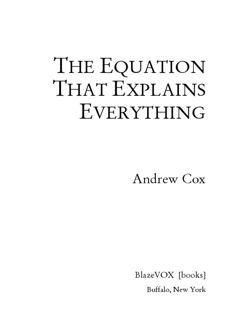 The Equation That Explains Everything by Andrew Cox Book Preview | PDF ...