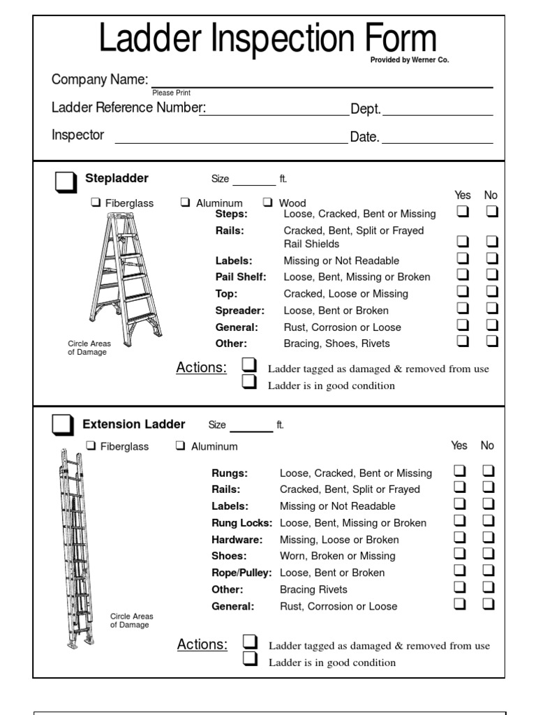 Ladder Inspection Form | PDF