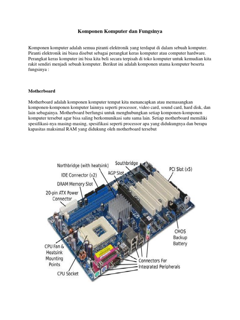 Komponen Komputer Dan Fungsinya | PDF