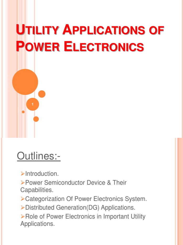utility application of power electronics | Power Electronics | Energy ...
