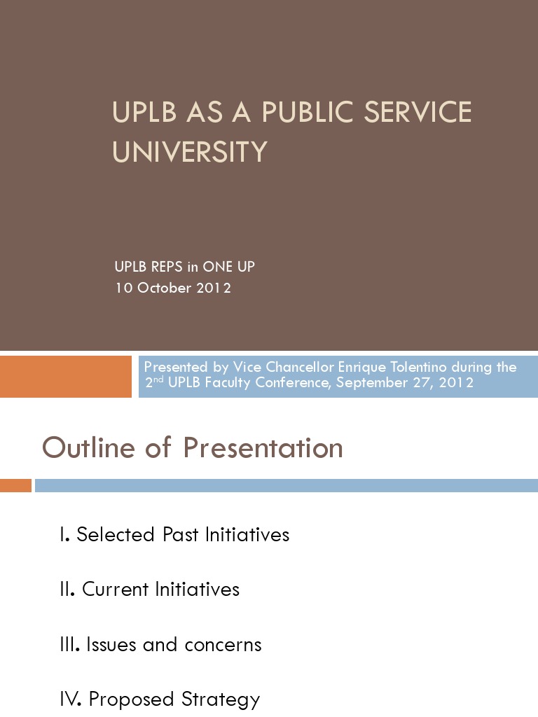 UPLB As A Public Service University | PDF | Volunteering | Schools