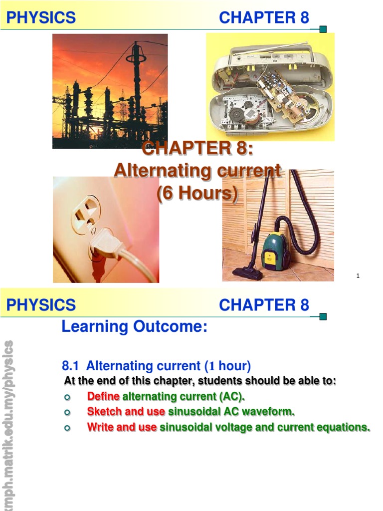 Matriculation Physics Alternating Current | PDF | Rectifier | Electrical Impedance
