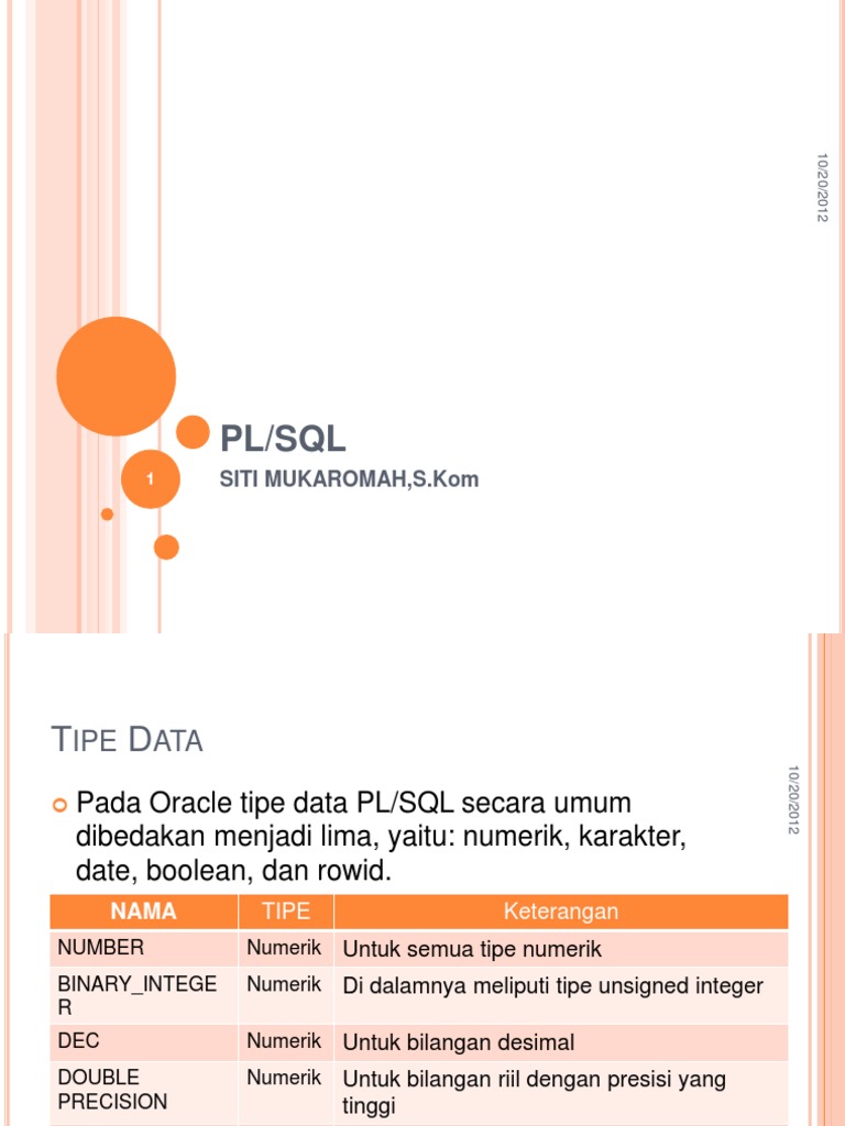1 Pert 1 PL SQL | PDF