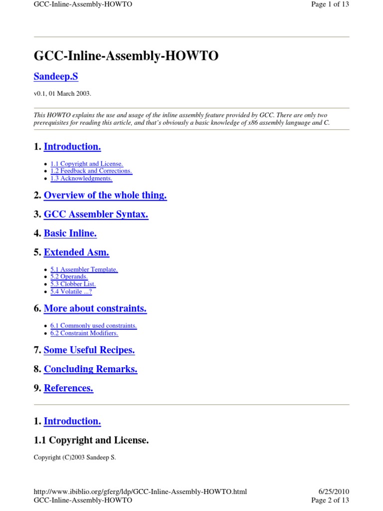 Inline Asm86 | PDF | Assembly Language | Subroutine