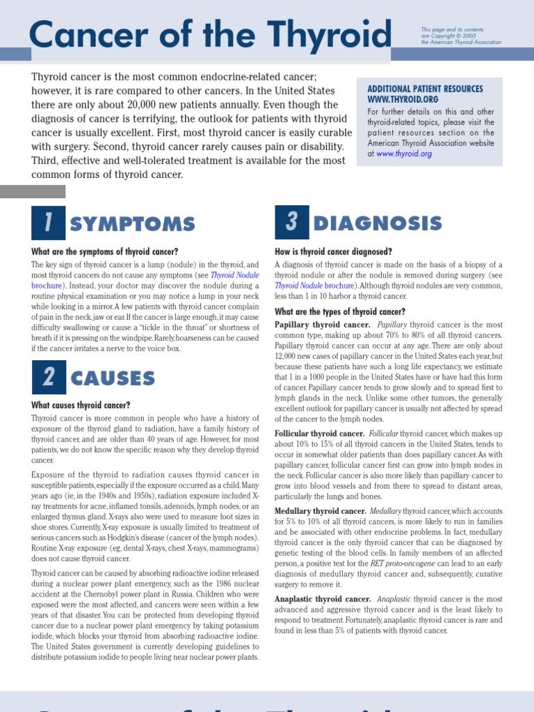 ThyroidCancer Brochure | Thyroid | Thyroid Stimulating Hormone