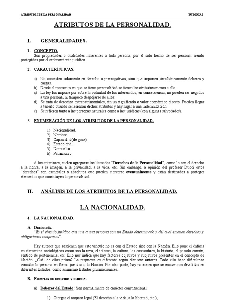 Atributos de La Personalidad | PDF