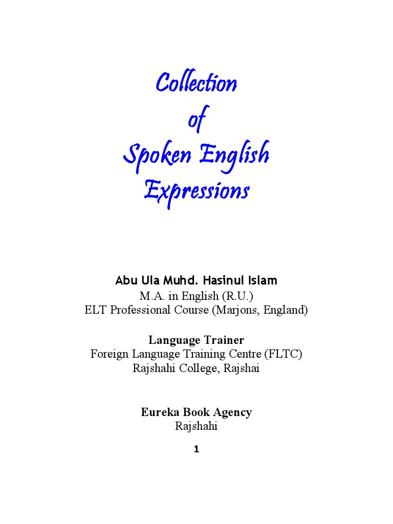 Collection of Spoken English Expressions | PDF | Idiom | English Language