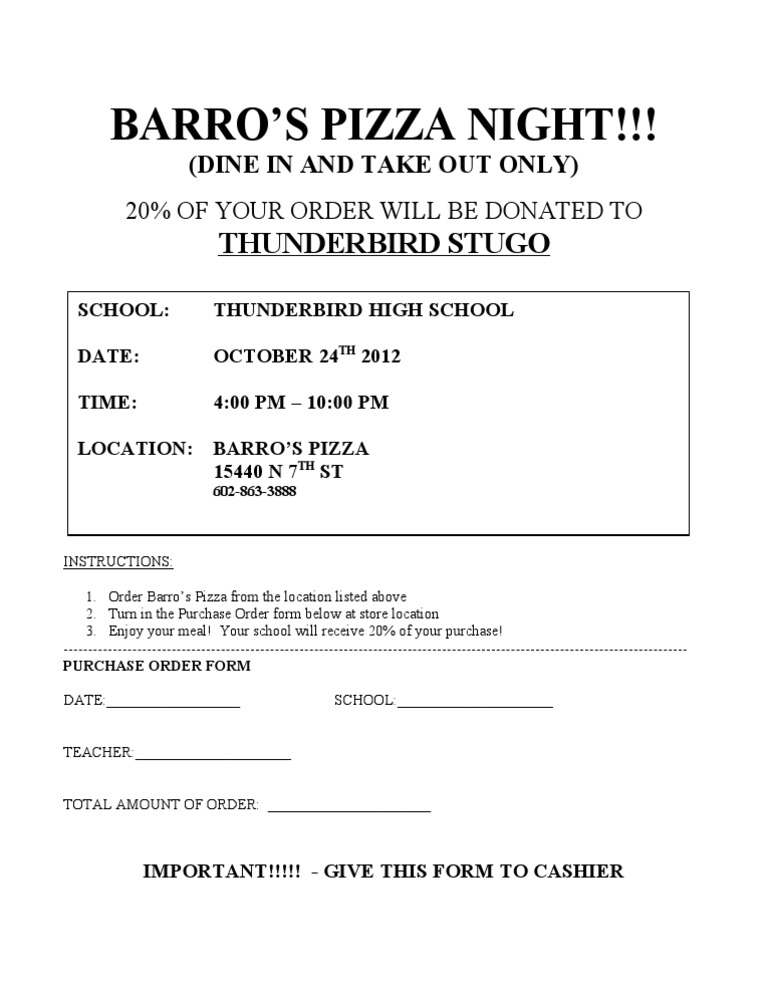BARROS Pizza Night | PDF