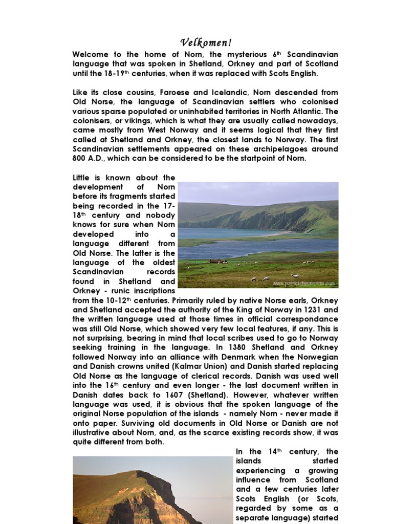 Norn Language | PDF | Semiotics | Languages